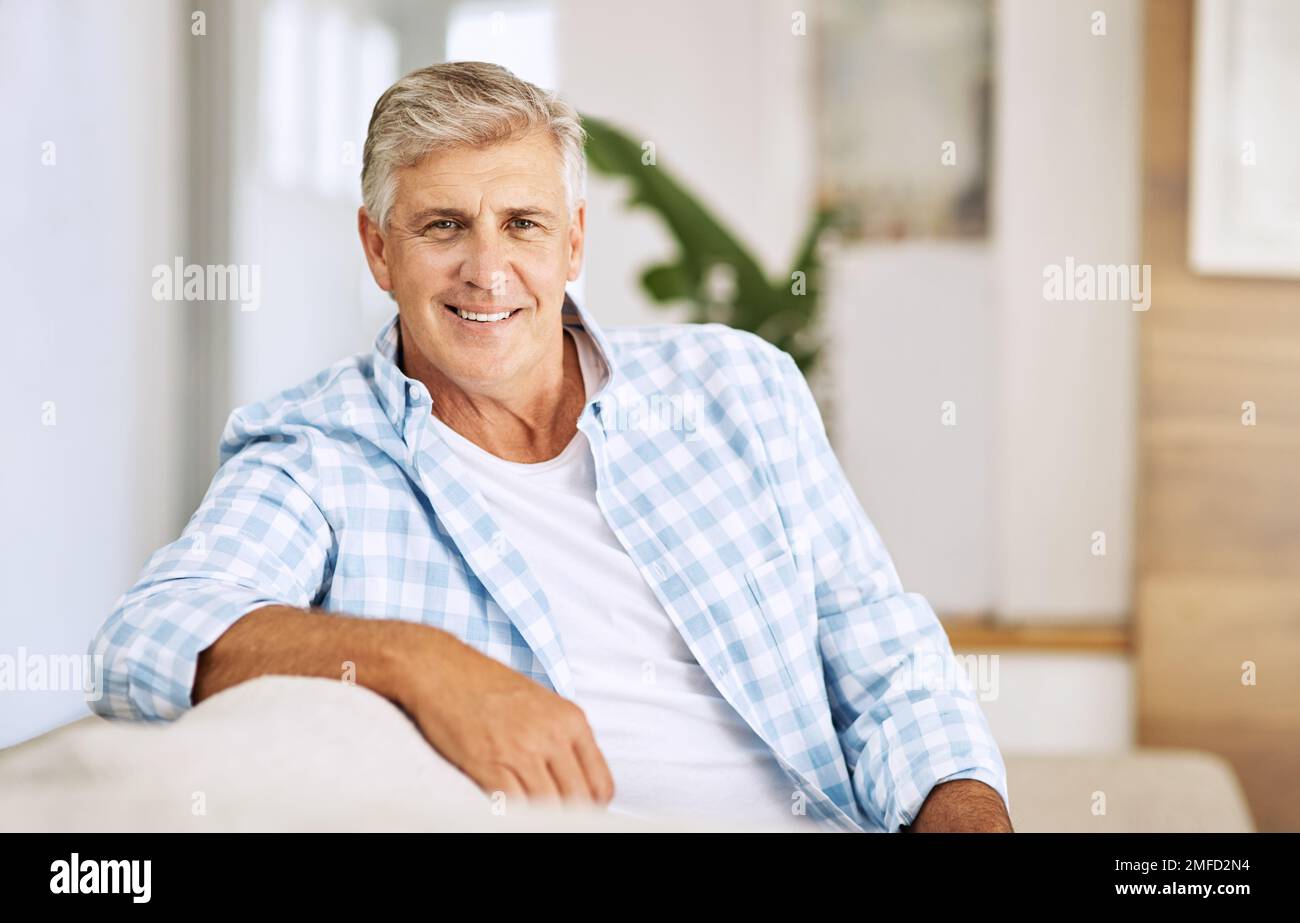 I make sure I have a day just for chilling. a mature man relaxing on ...