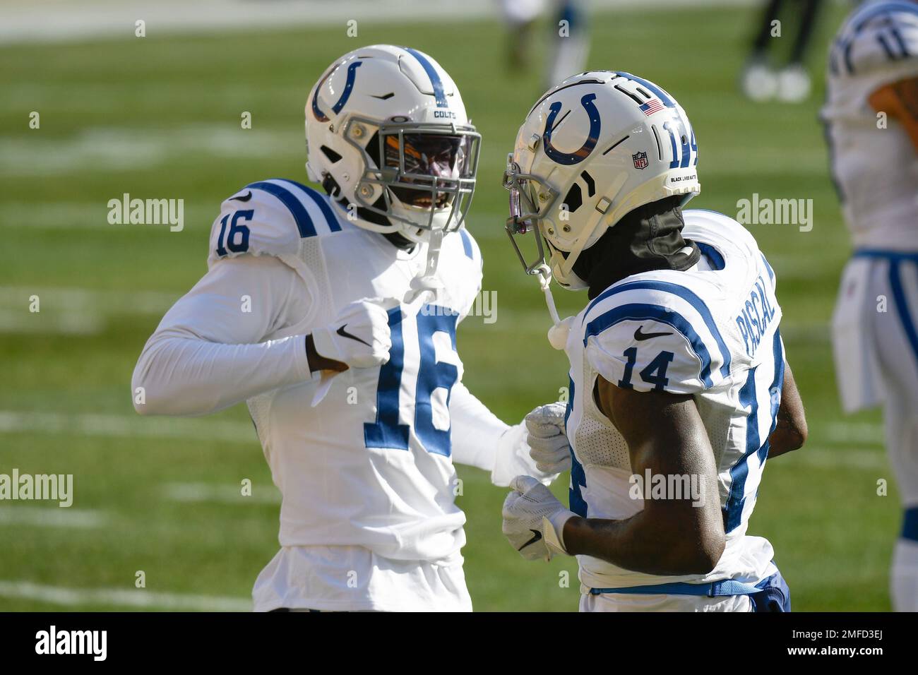 Indianapolis Colts wide receiver Ashton Dulin (16) and Indianapolis ...