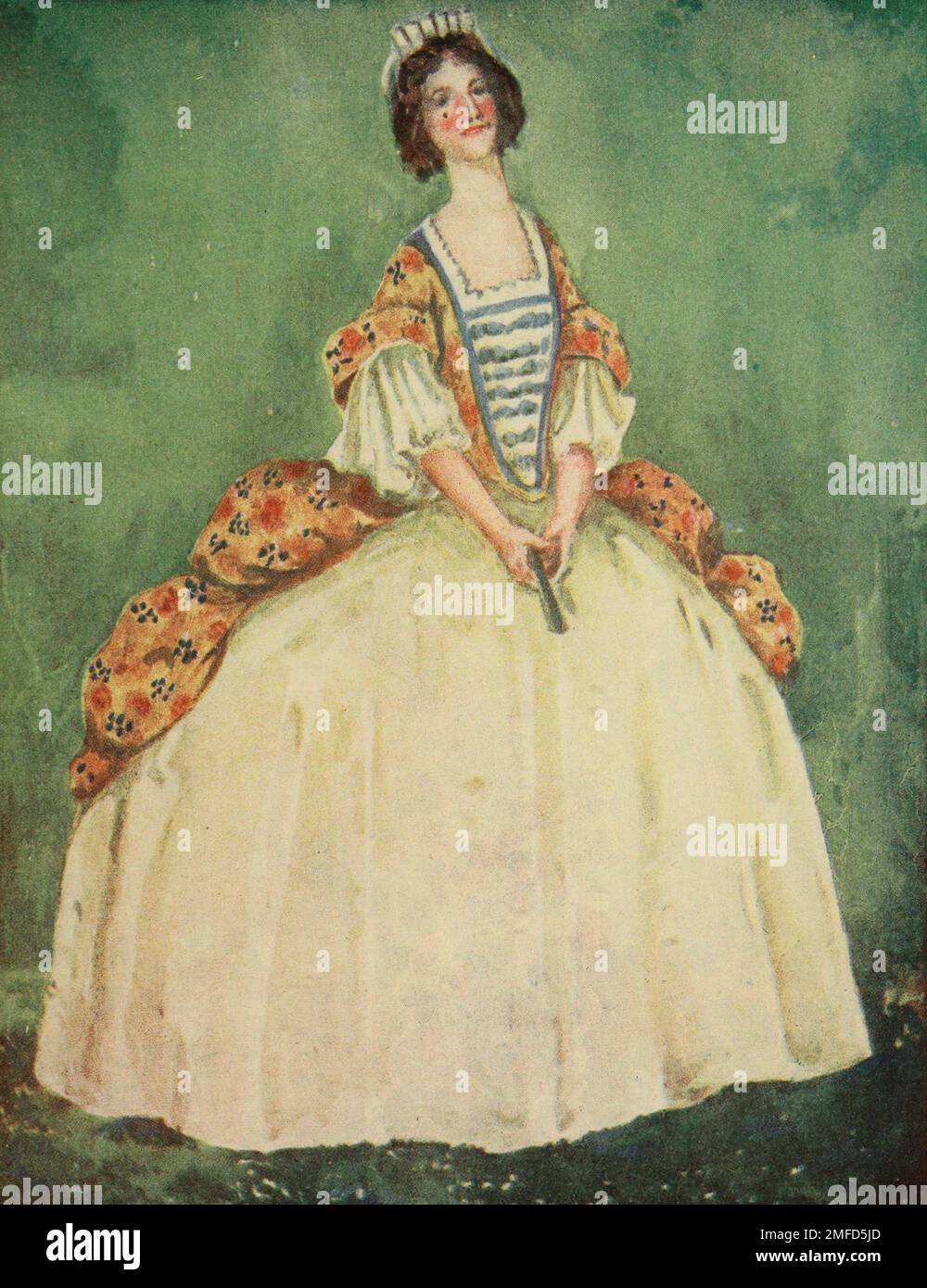 A Woman of the Time of Queen Anne (1702— 1714) Notice that the fontage ...