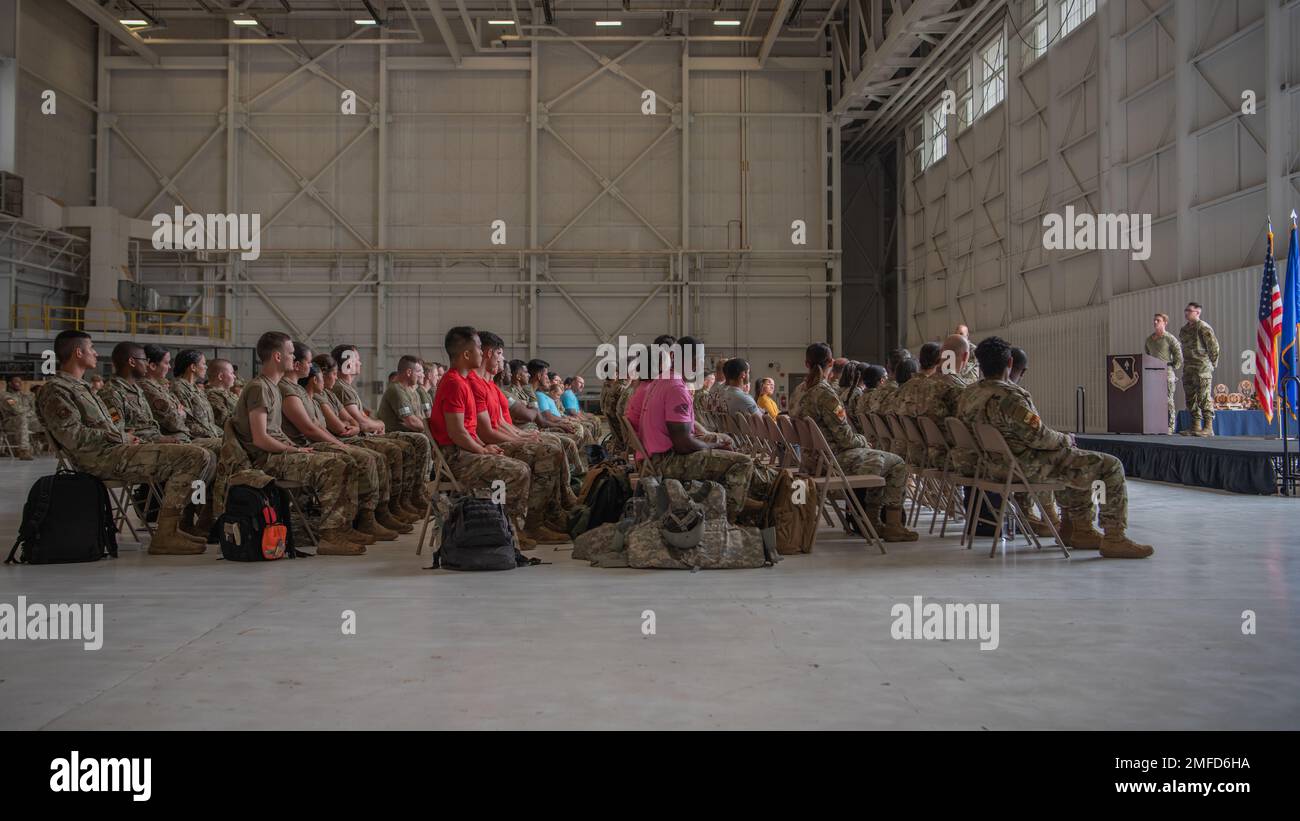 U.S Air Force medical technicians gather in attendance for the closing ...