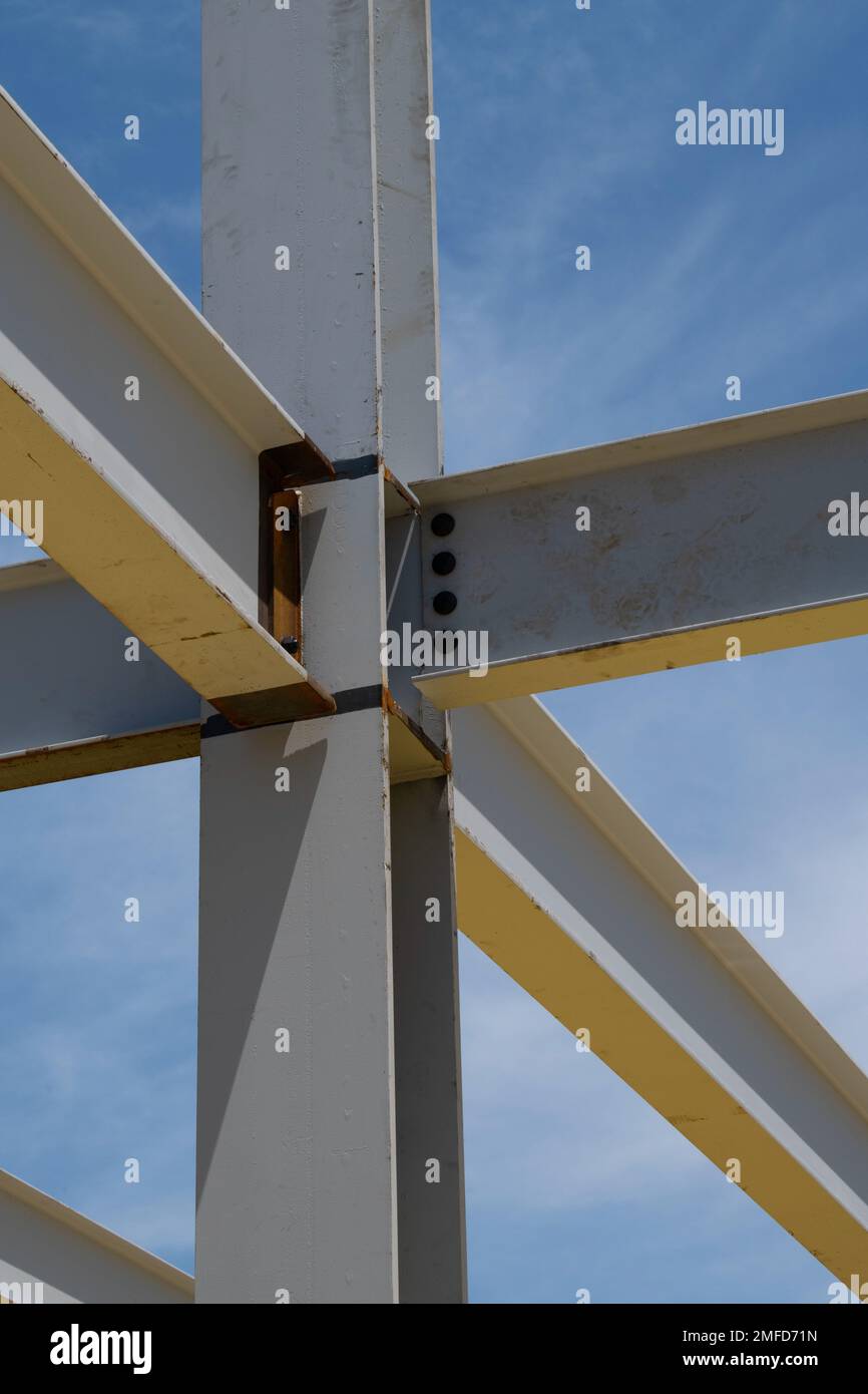 Steel beams are erected as the foundation of the future 325th Force ...