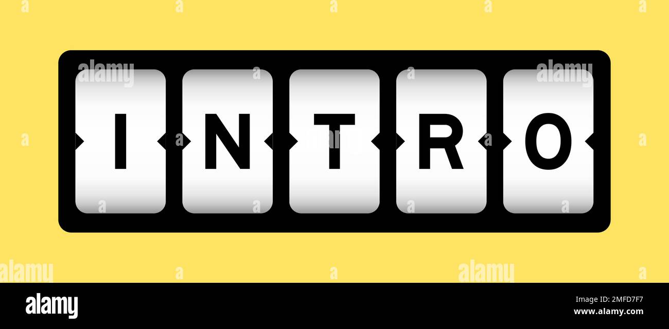 Black color in word intro on slot banner with yellow color background ...