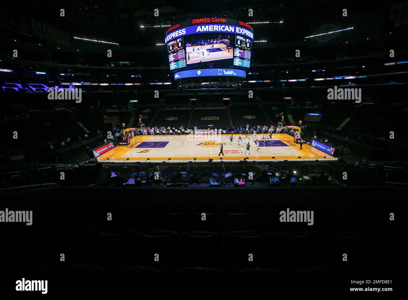 The Los Angeles Lakers play the Dallas Mavericks in an empty Staples ...