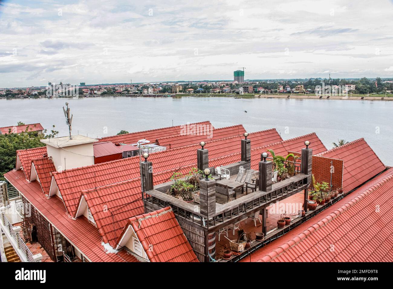 Phnom Penh Over View at Riverside from roof Stock Photo - Alamy