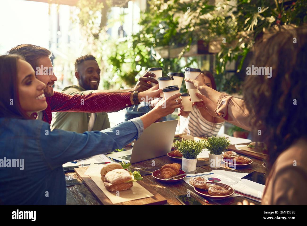 Getting out of the office for lunch. a group of creative workers ...