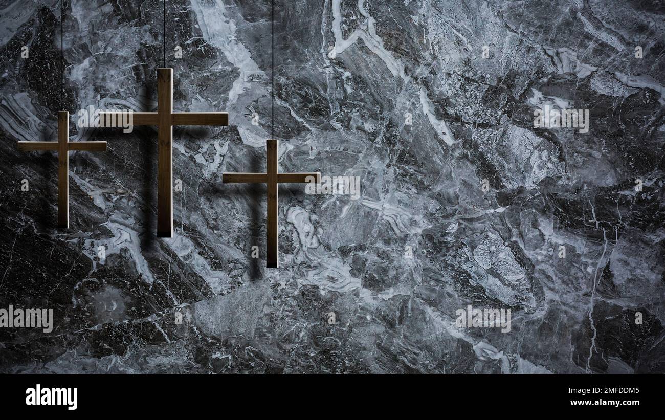 three crosses on a background of walls Stock Photo - Alamy