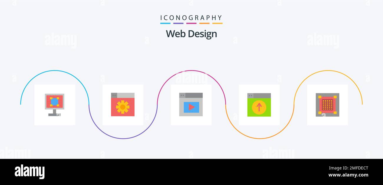 Web Design Flat 5 Icon Pack Including design. application. web. design ...