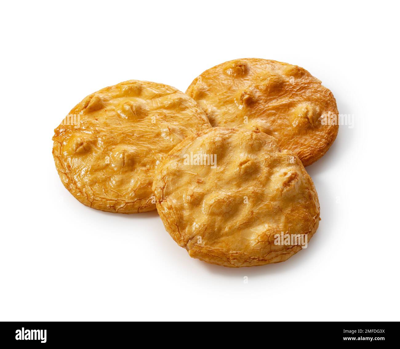 Sembei rice crackers placed on a white background. Senbei is a Japanese ...