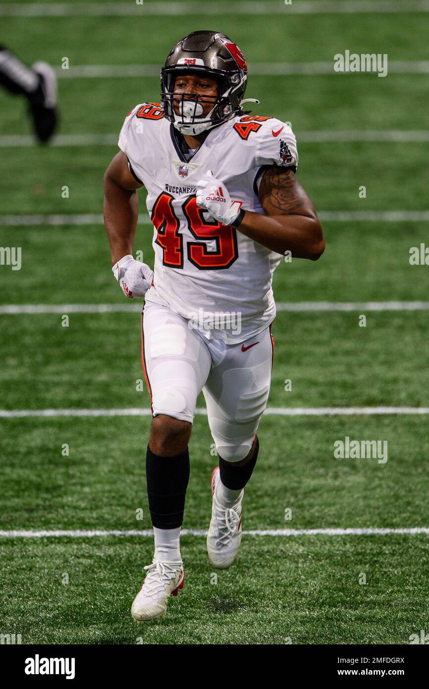 Tampa Bay Buccaneers linebacker Cam Gill (49) works during the second ...
