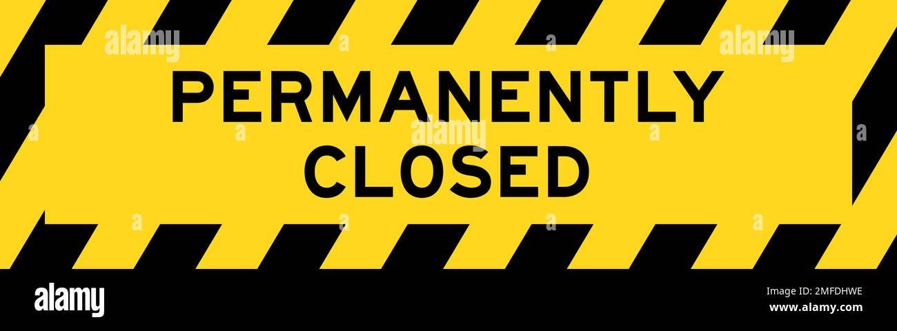 Yellow and black color with line striped label banner with word ...