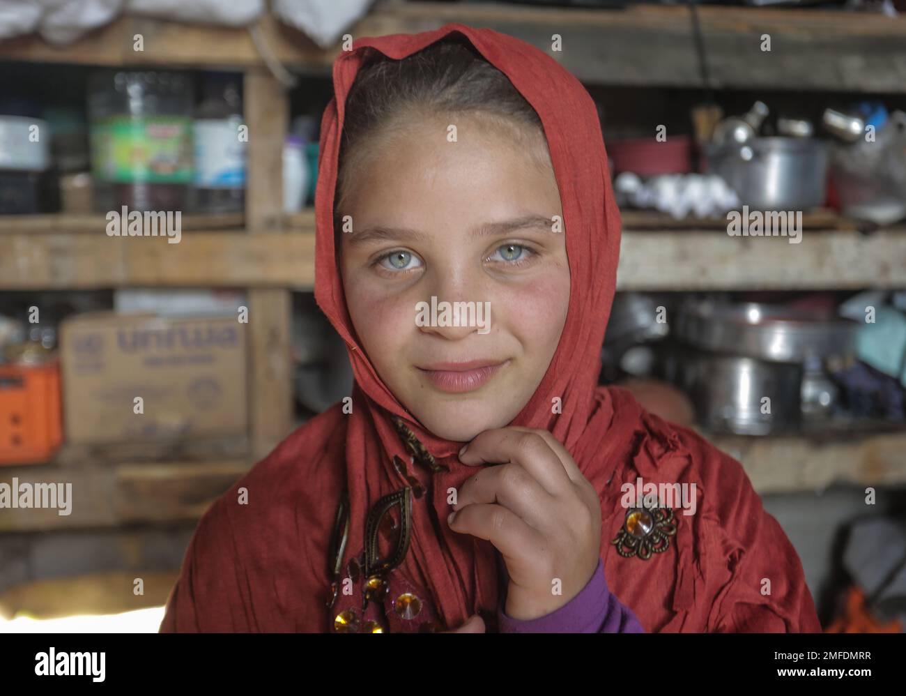 Gaza, Palestine. 24th Jan, 2023. Palestinian refugee girl Aya Sobh, 11 ...