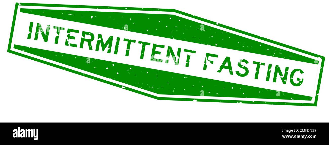 Grunge green intermittent fasting word hexagon rubber seal stamp on white background Stock ...
