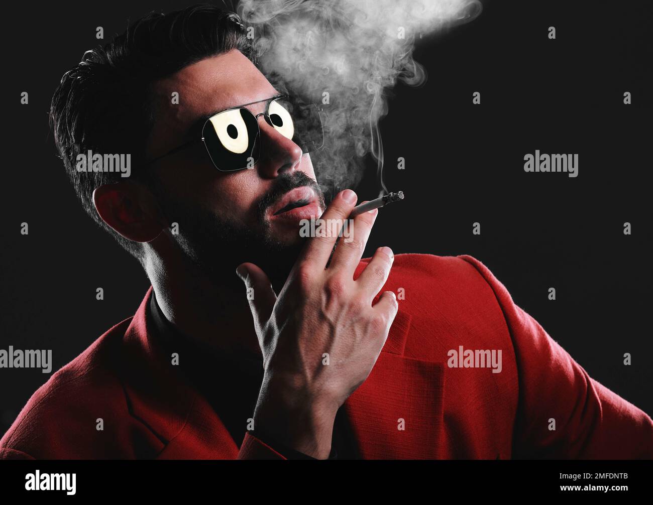Fashion model smoking cigarette hi-res stock photography and images - Alamy