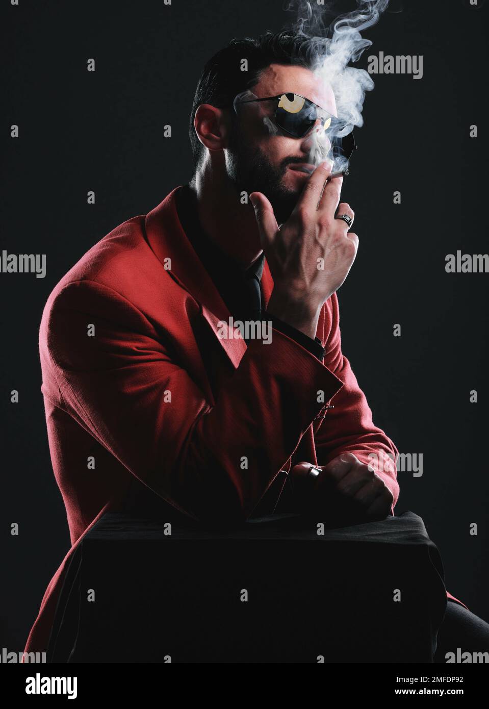 Fashion model smoking cigarette hi-res stock photography and images - Alamy