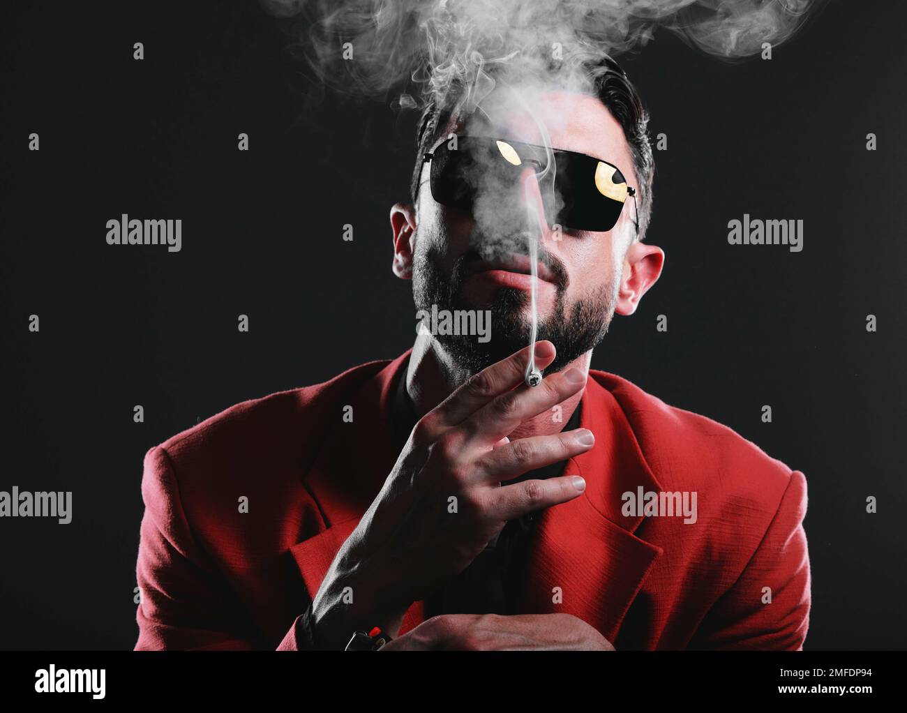 Fashion model smoking cigarette hi-res stock photography and images - Alamy