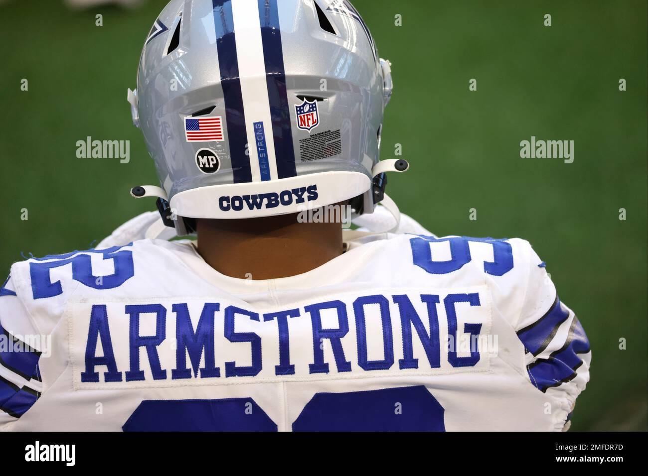 Dallas Cowboys defensive end Dorance Armstrong (92), wearing a decal on ...