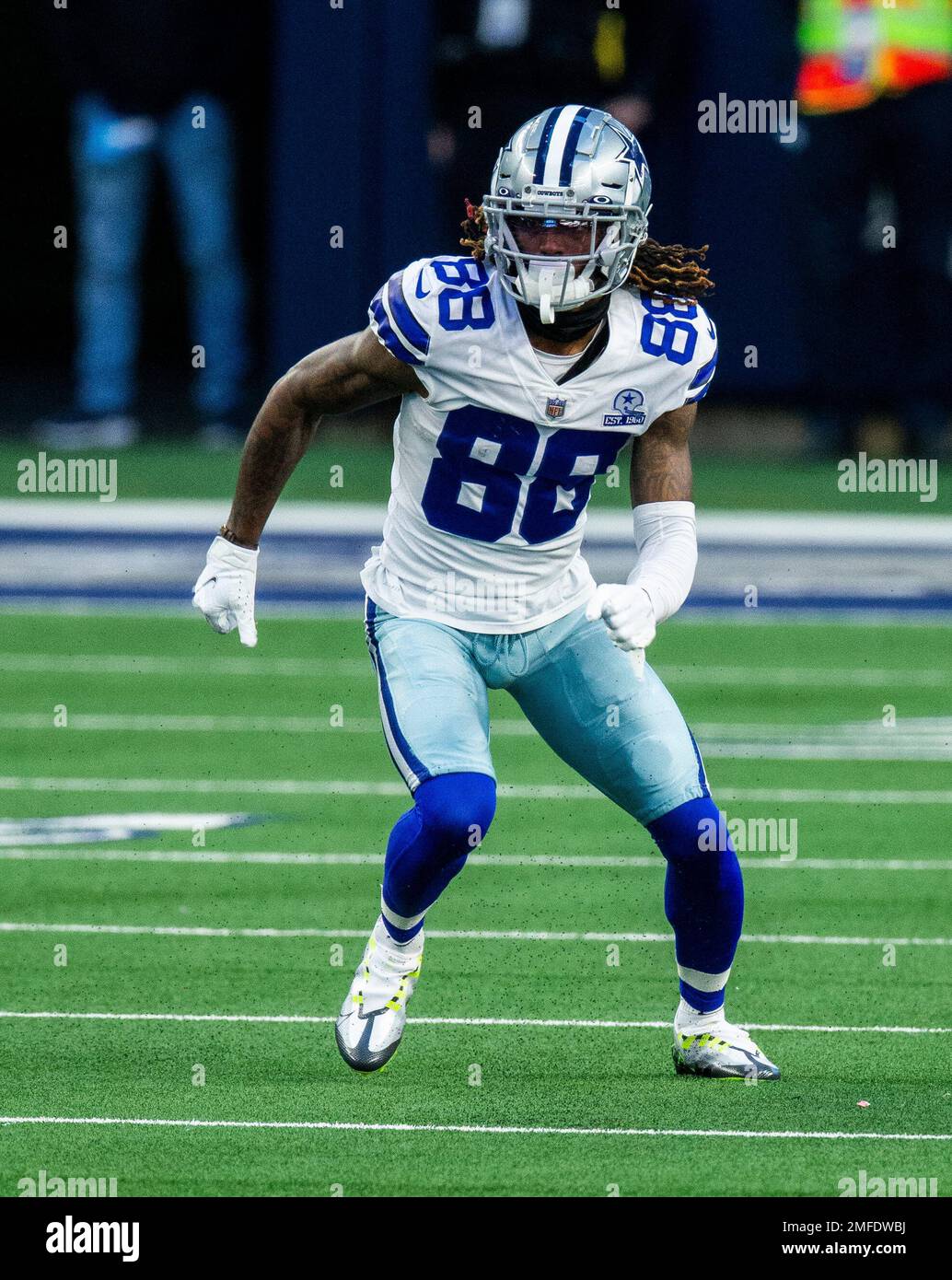 Dallas Cowboys wide receiver CeeDee Lamb (88) runs a route during an ...