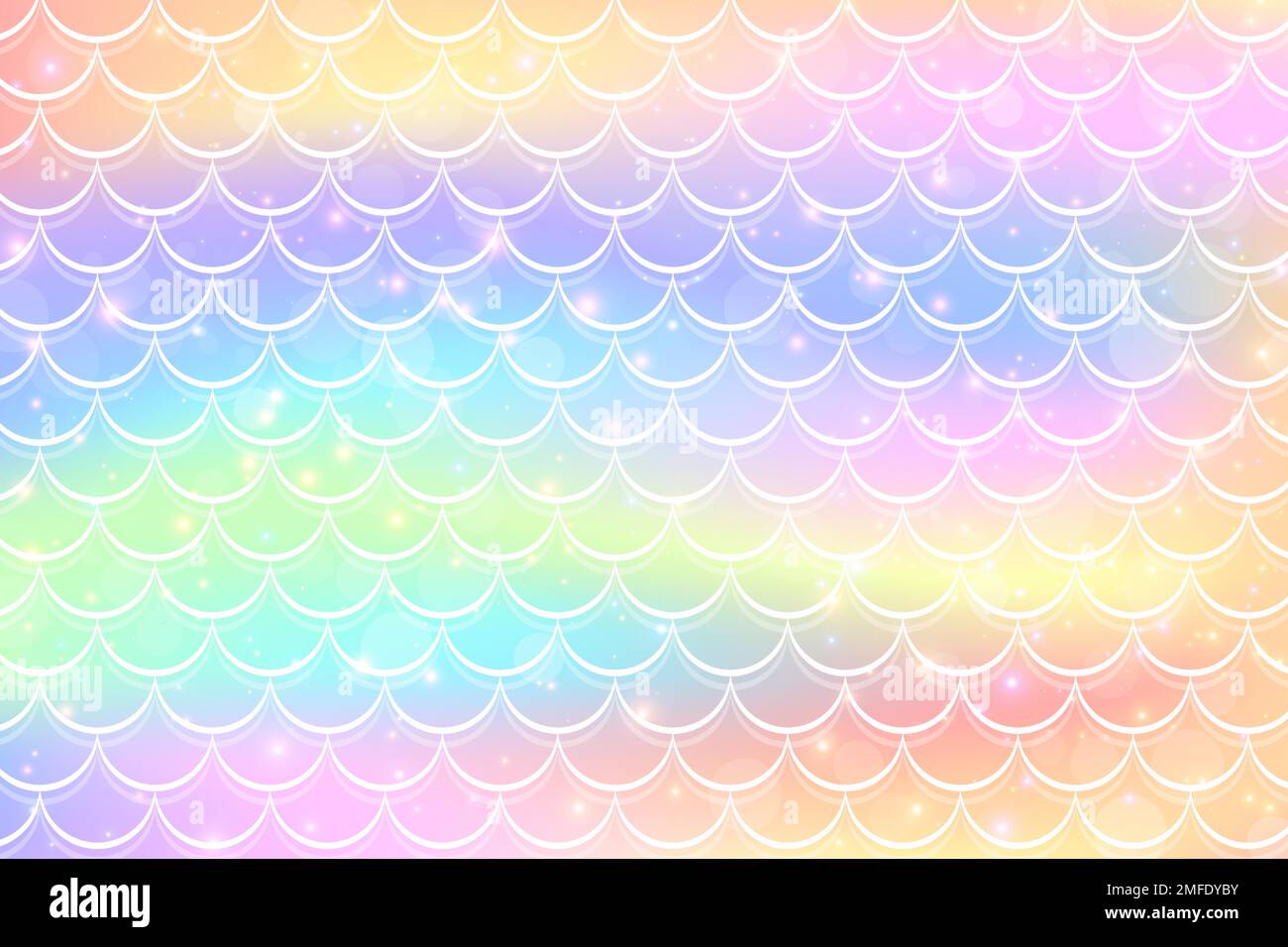 Mermaid holographic background in fantasy style with scales. Unicorn ...