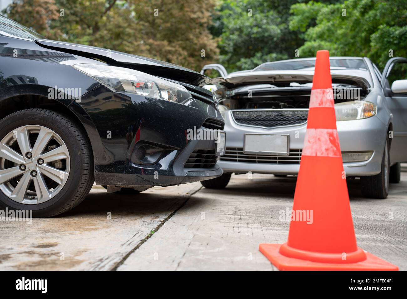 Two Cars Crash Accident on the Road Stock Photo - Alamy