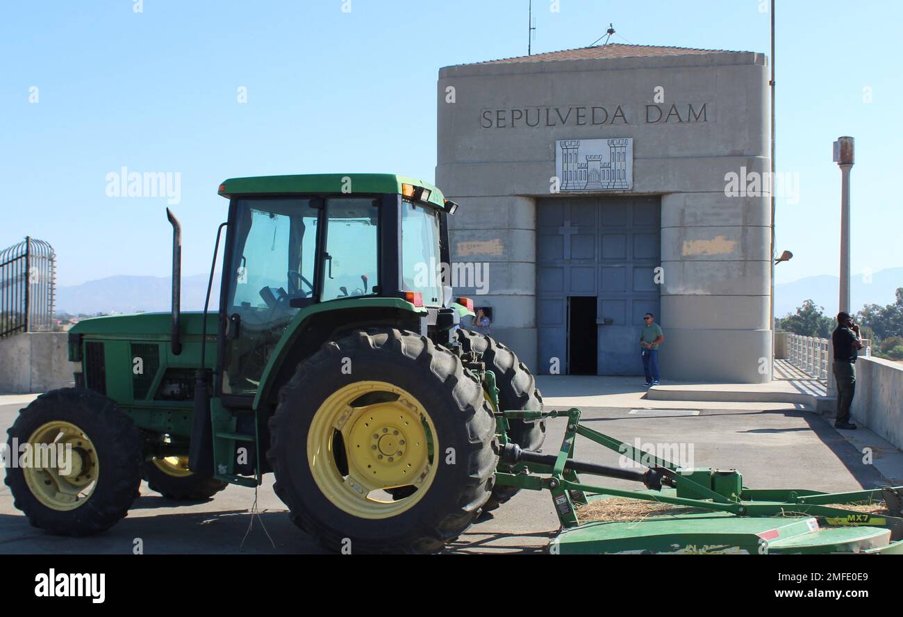 ENCINO, California – The Los Angeles River flows into Sepulveda Dam ...