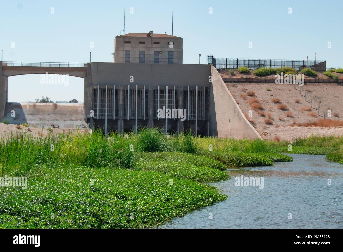 ENCINO, California – The Los Angeles River flows into Sepulveda Dam Aug ...