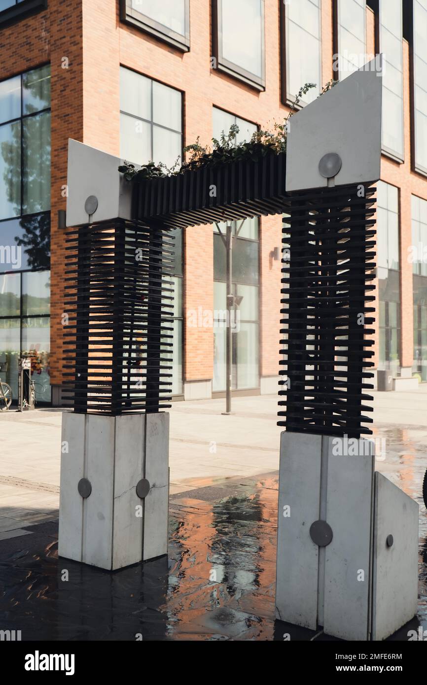 Water spray system for cooling in public place street at the boiling ...