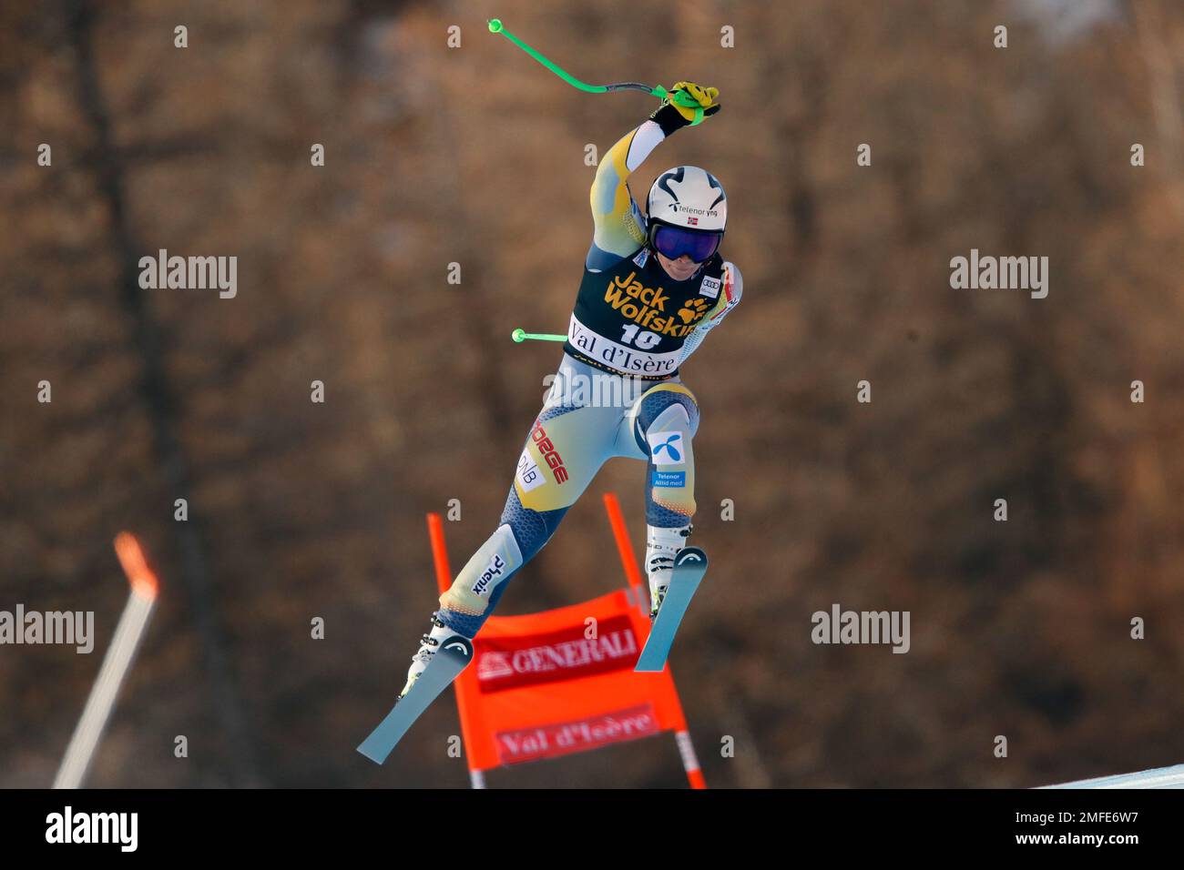 Norway's Ragnhild Mowinckel speeds down the course during an alpine ski ...
