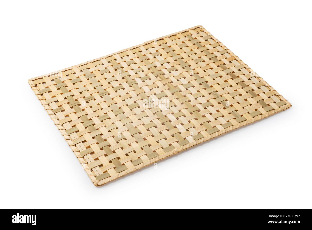 Luncheon mat made of bamboo on a white background. Crafts. Asia Stock ...