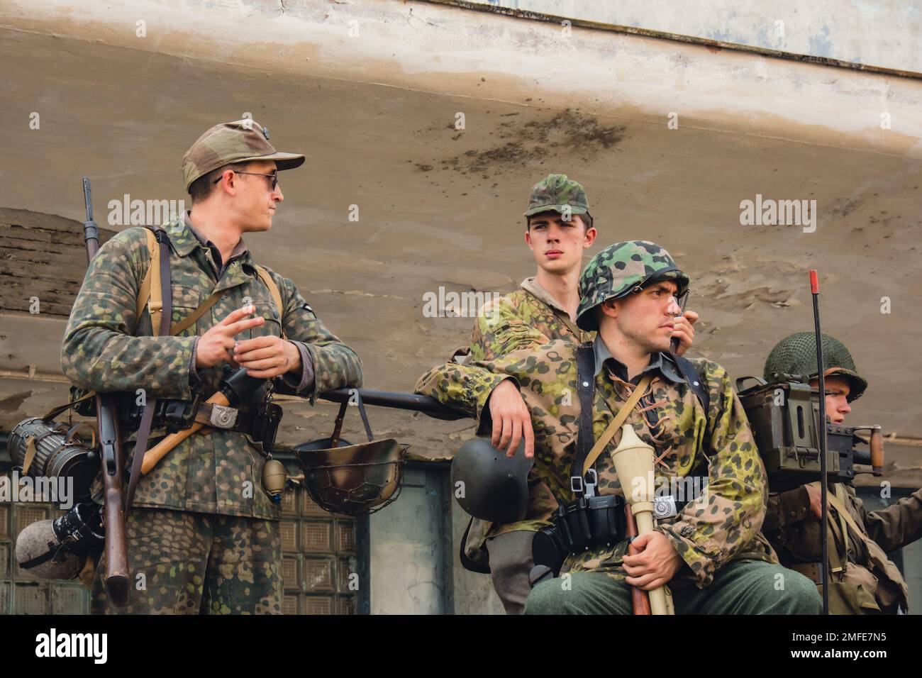Hel, Poland - August 2022 Military troops marching during 3 May Polish ...