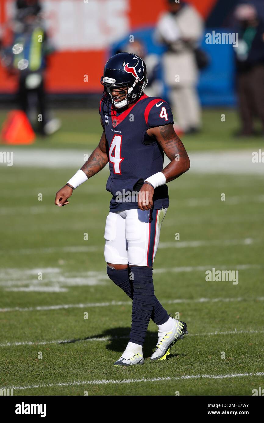 Houston Texans quarterback Deshaun Watson (4) walks on the field during ...