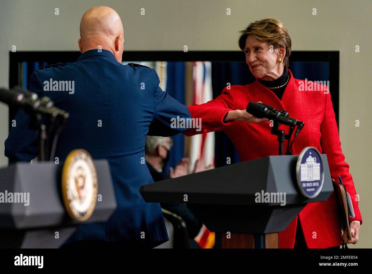 Chief of Space Operations at U.S. Space Force Gen. John Raymond, left ...