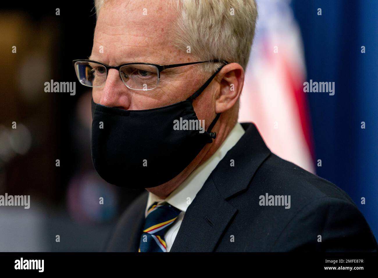Acting Defense Secretary Chris Miller appears at a ceremony ...
