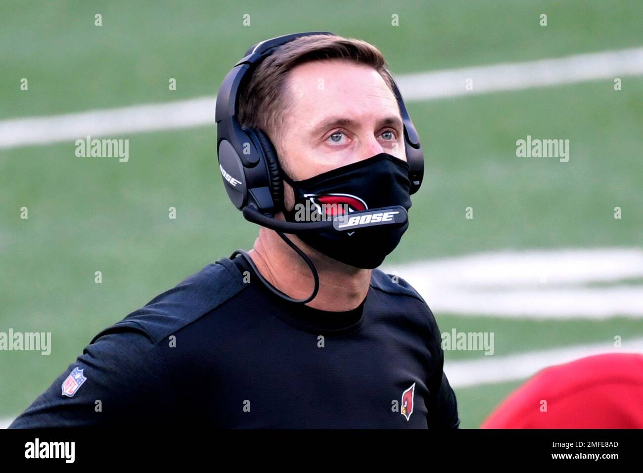 Arizona Cardinals head coach Kliff Kingsbury looks on during the first ...