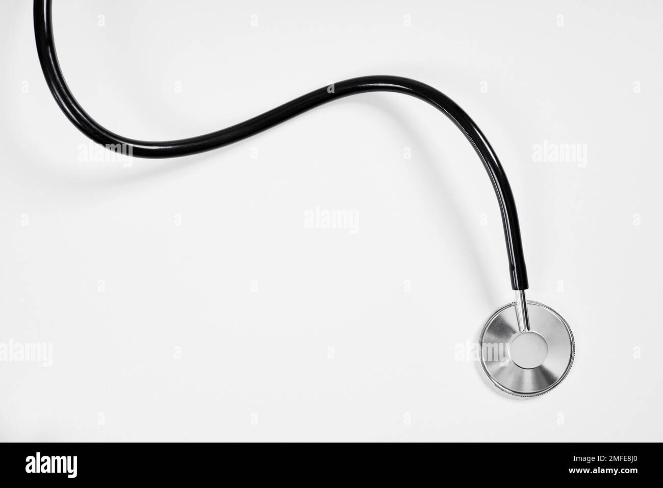 Top view of a part of Phonendoscope or stethoscope on white background ...