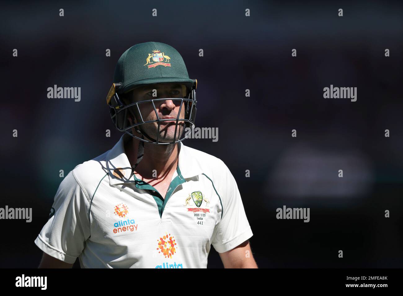 Australia's Joe Burns walks off after he was trapped LBW for 8 runs ...