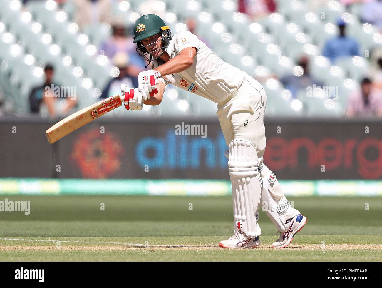 Australia's Joe Burns bats against India on the second day of their ...
