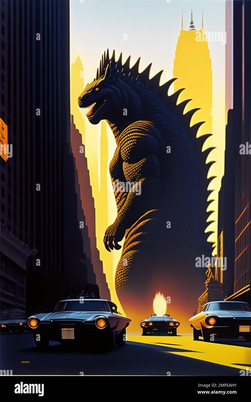 Godzilla street hi-res stock photography and images - Alamy