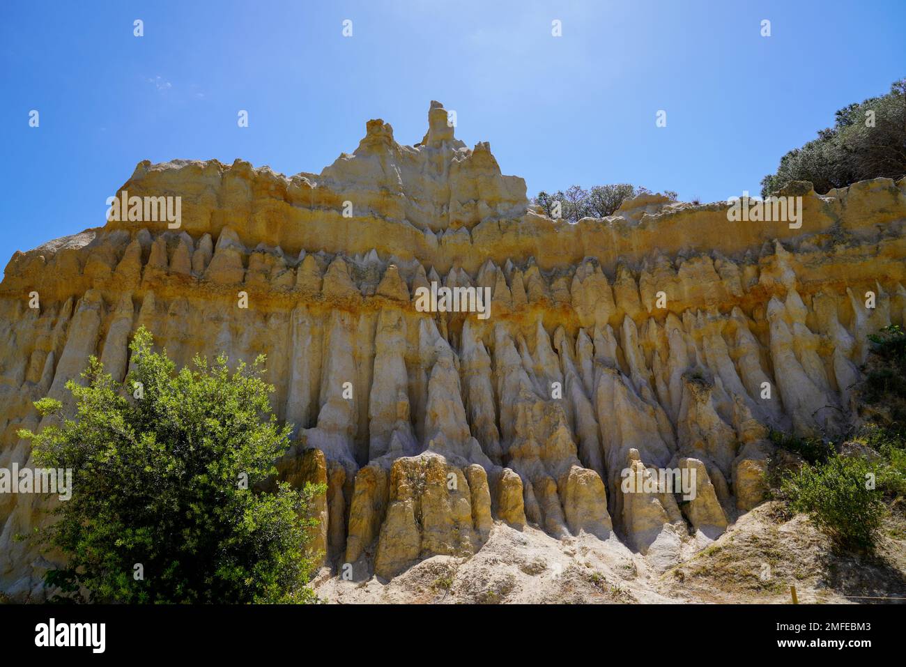 The Orgues of Ille sur Tet columns of soft rock geologic organs Stock ...