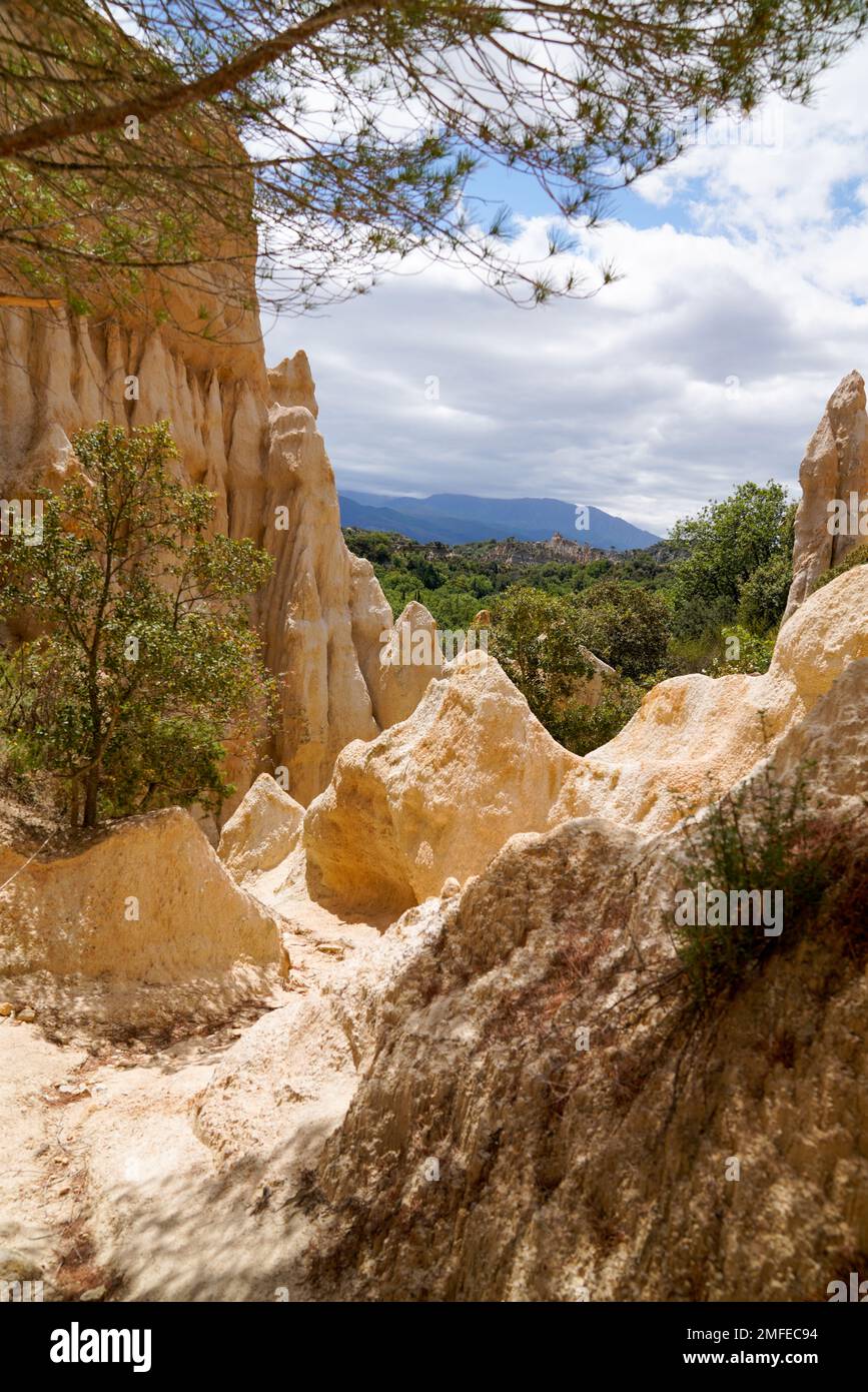 Les Orgues in Ille sur Tet stone natural organ pipes in the French ...
