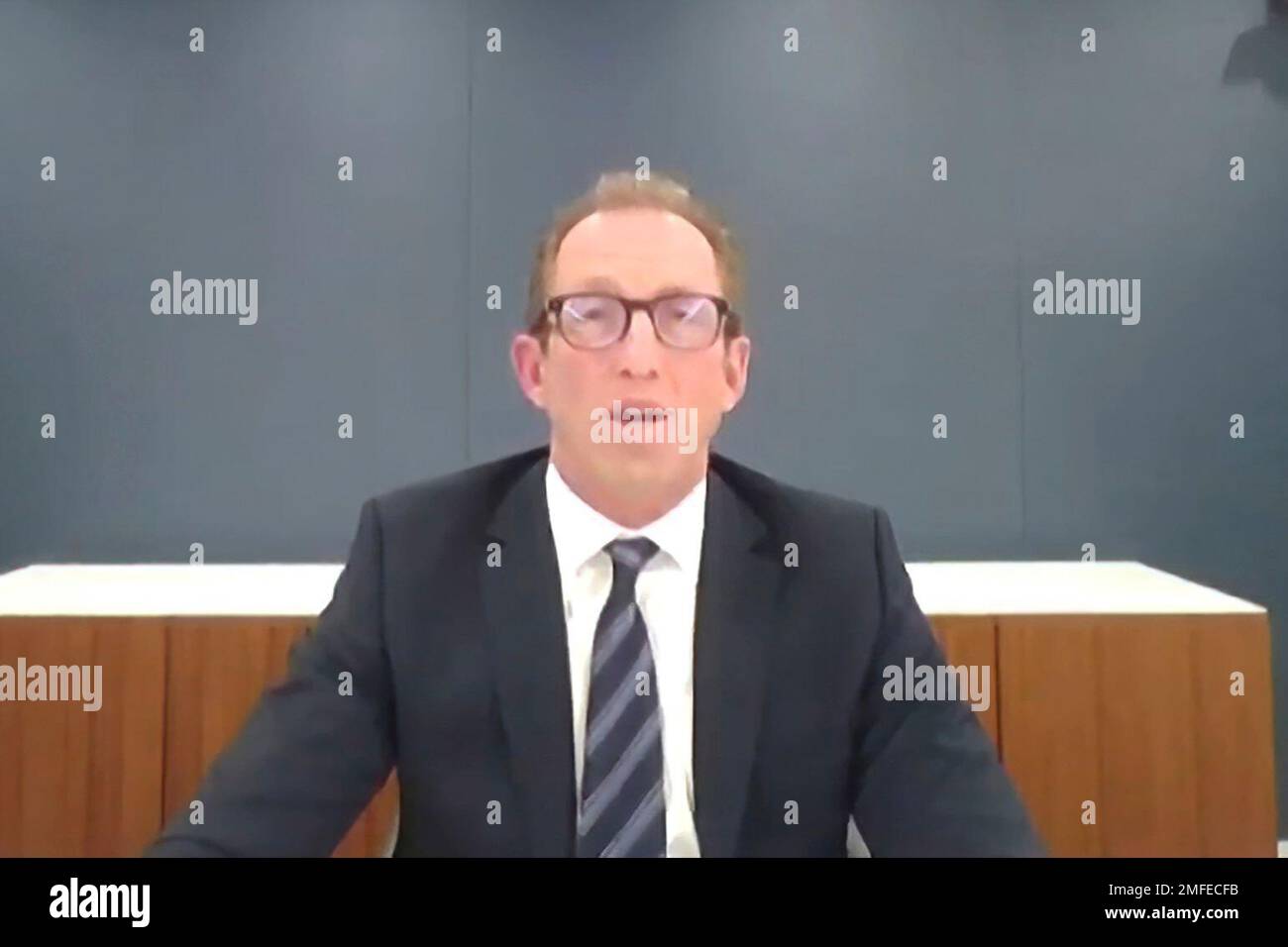 In this image from House Television, Purdue Pharma CEO Craig Landau ...