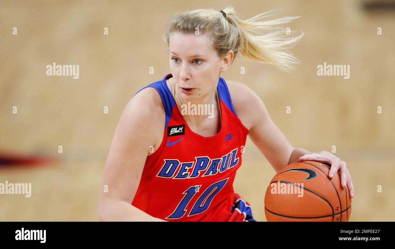 DePaul Blue Demons guard Lexi Held (10) drives to the basket during the ...