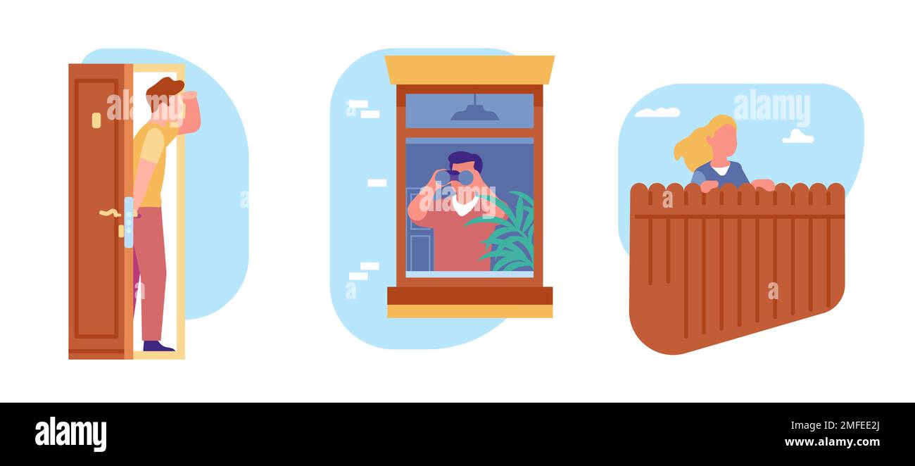 Woman nosy window Stock Vector Images - Alamy