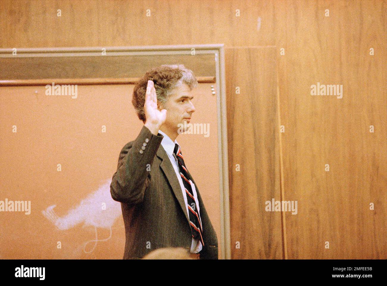 Former fugitive attorney Stephen Bingham is sworn in before testifying ...