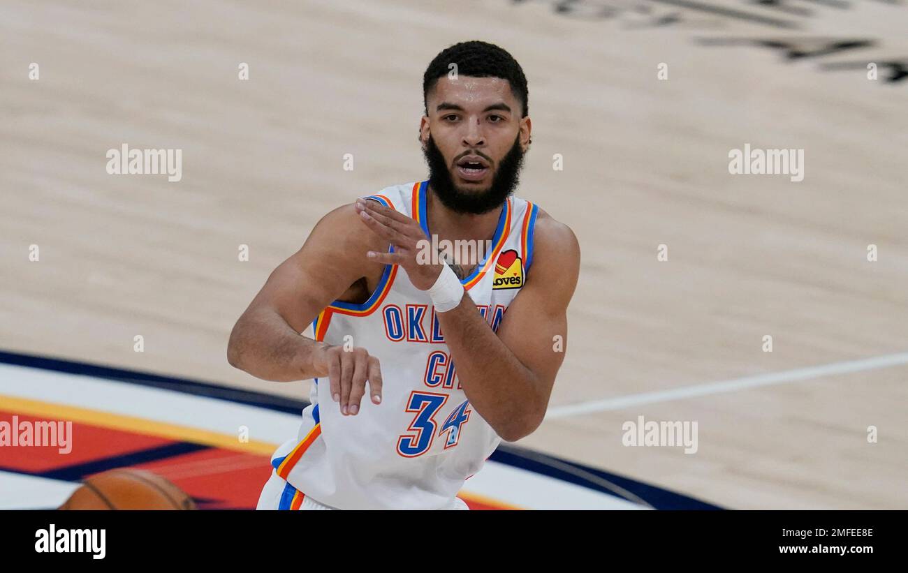 Oklahoma City Thunder guard Kenrich Williams during a preseason NBA ...