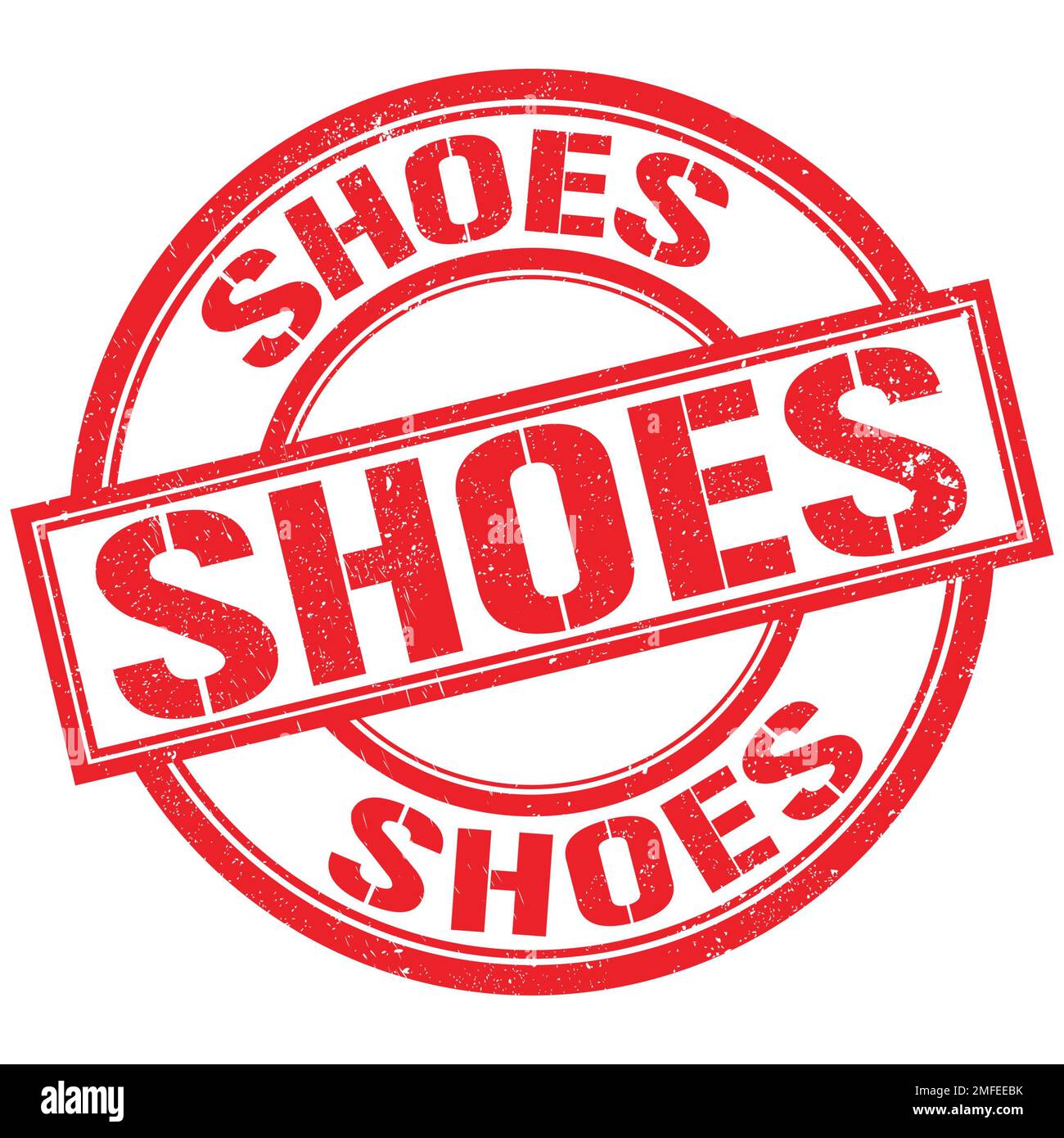 SHOES text written on red round stamp sign Stock Photo - Alamy
