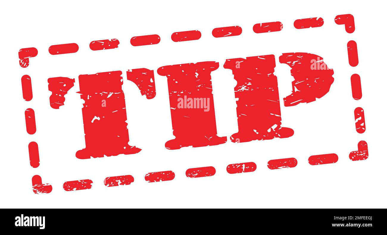TIP text written on red dash stamp sign Stock Photo - Alamy