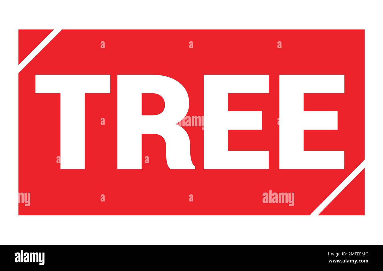 TREE text written on red rectangle stamp sign Stock Photo - Alamy
