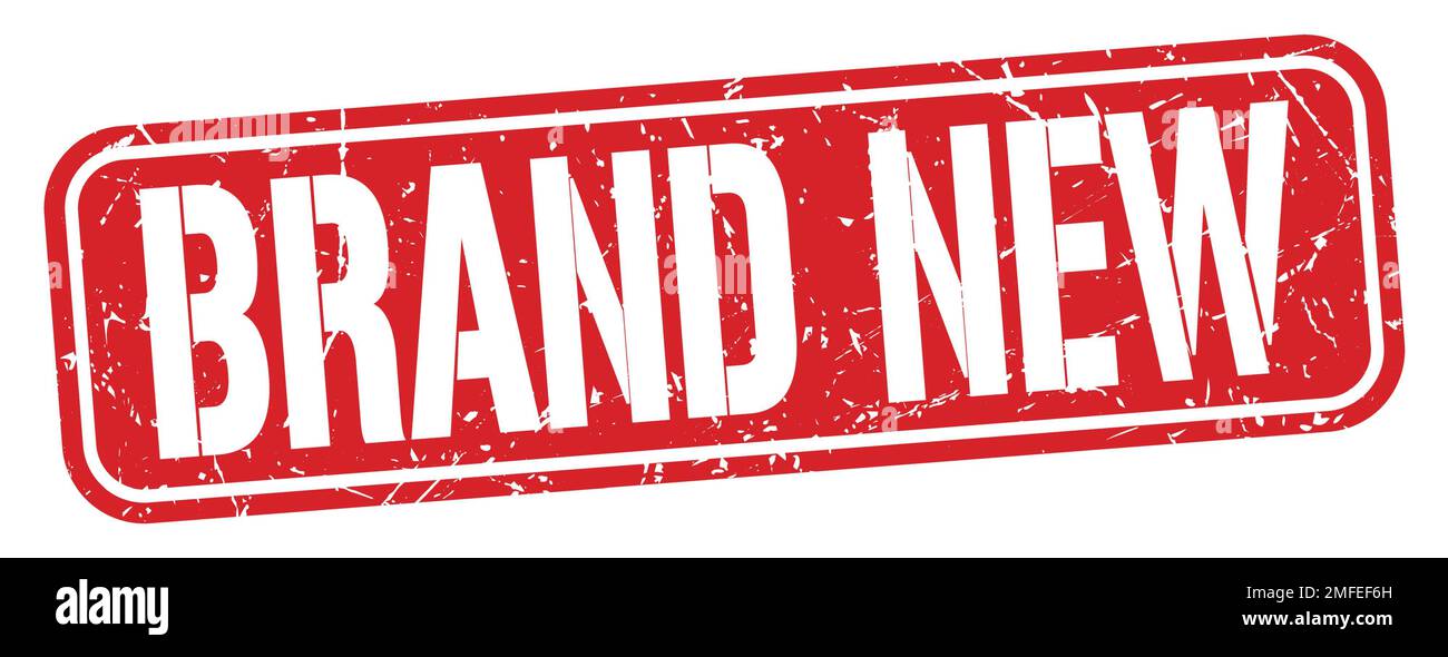 BRAND NEW text written on red grungy stamp sign Stock Photo - Alamy