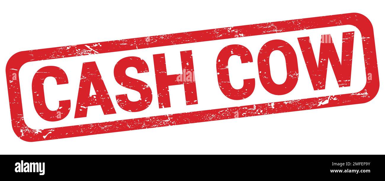 CASH COW text written on red rectangle stamp sign Stock Photo - Alamy