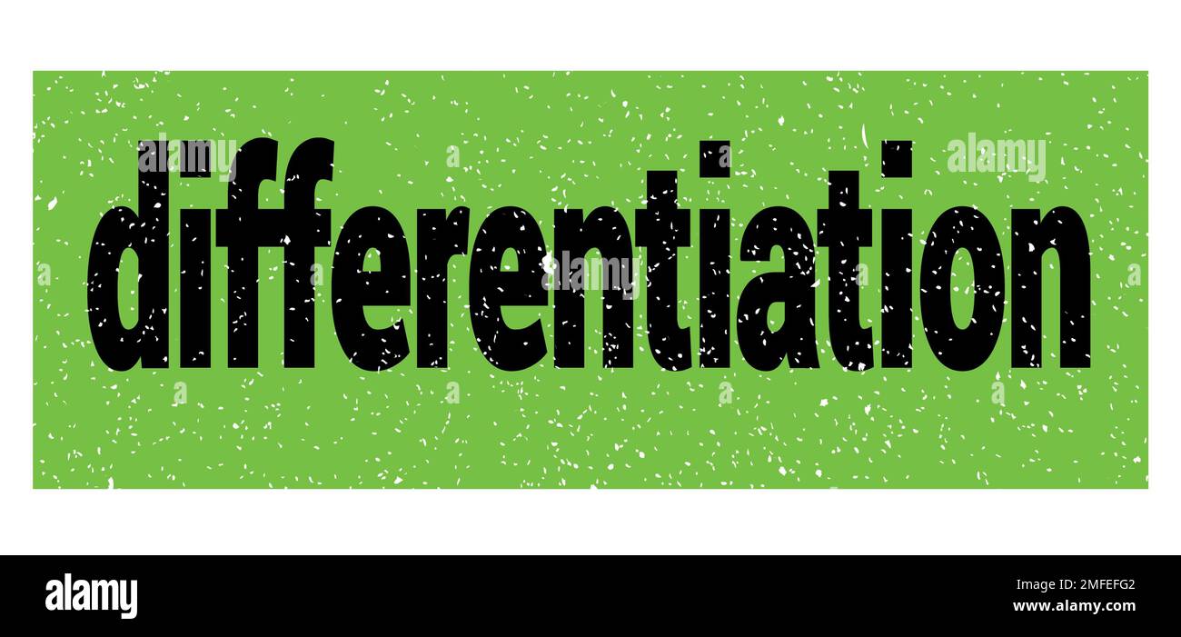 differentiation text written on green-black grungy stamp sign Stock ...
